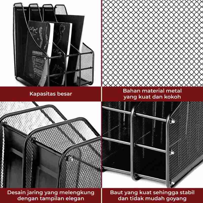 Jual File Box Foldable Steel Rak Penyimpanan Dokumen 3 Sekat Jaring ...