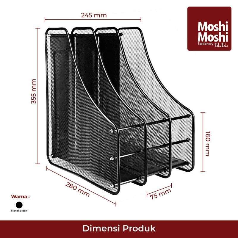 Jual File Box Foldable Steel Rak Penyimpanan Dokumen 3 Sekat Jaring ...