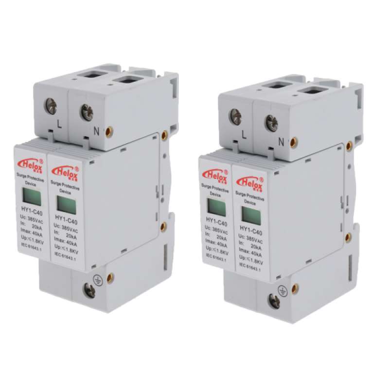 Jual 2x AC 220V 20KA-40KA 2P SPD Home Surge Protector Devices Lightning Arrester - - di Seller ...