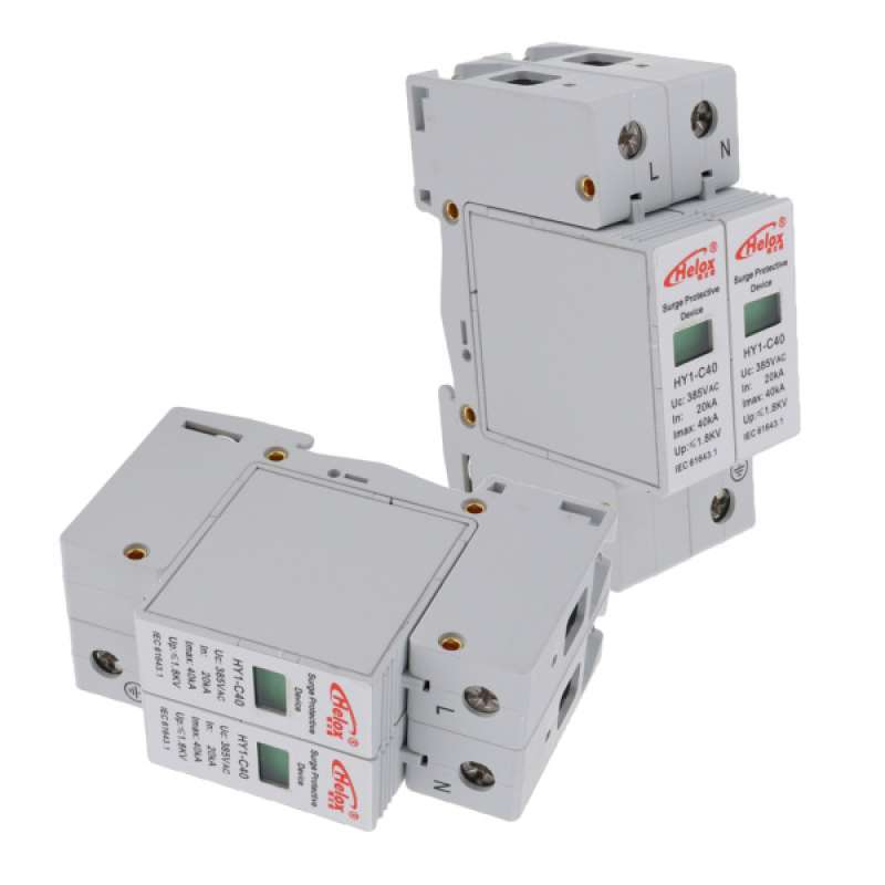 Jual 2x Ac 220v 20ka-40ka 2p Spd Home Surge Protector Devices Lightning ...