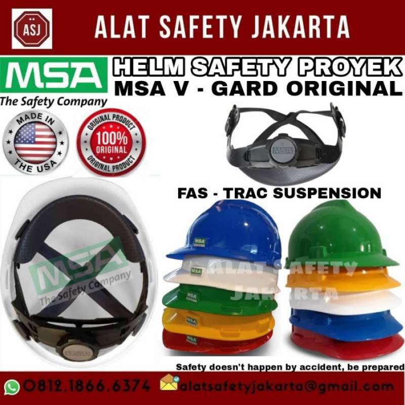 Jual Helm Safety Proyek MSA Original V-Guard Fastrack Suspension ...