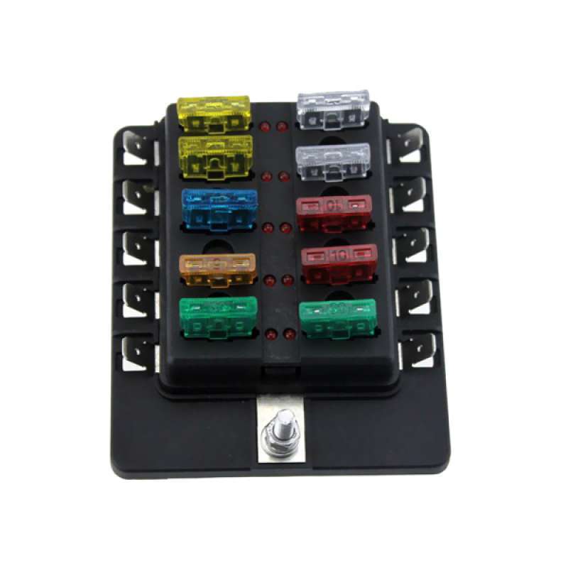 Jual Car Suv Boat Trike 10 Way Blade Fuse Box & Led Warning Light Kits ...