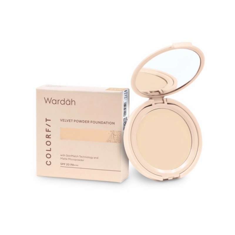 Jual Wardah Colorfit Velvet Powder Foundation 23W Warm Ivory di Seller ...