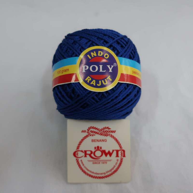 Jual Benang Poly Indo/Benang Rajut Poly Indo (Warna Biru) - Biru Tua ...