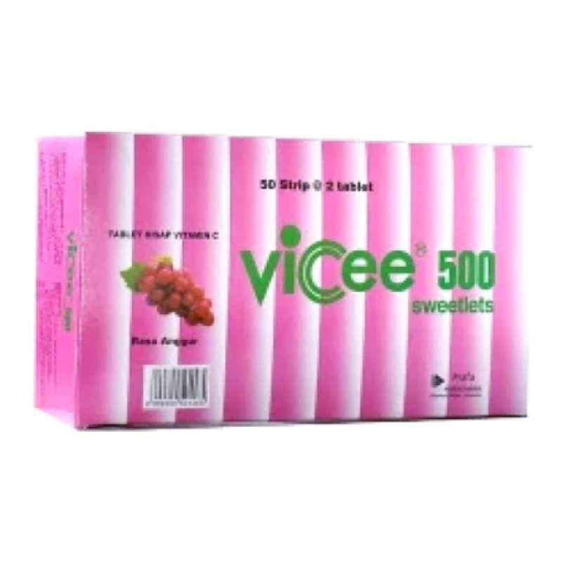 Jual Vicee Vitamin C Rasa Anggur 1 Box Isi 50 Strip = 100 Tablet di ...