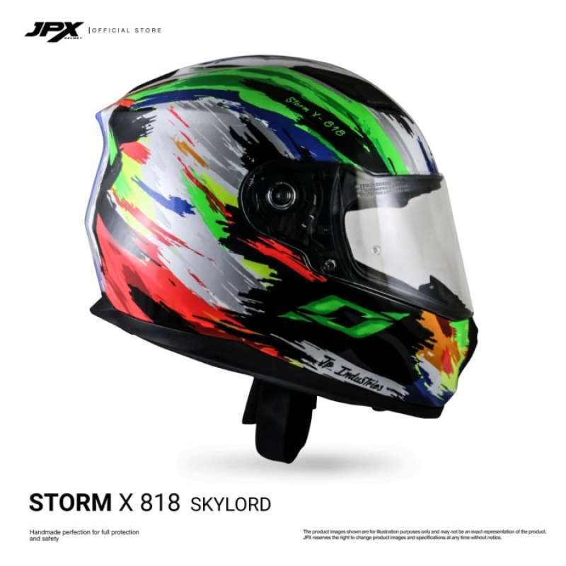 Promo Helm Jpx Full Face Storm X818 Skylord - Super Black Diskon 35% di ...