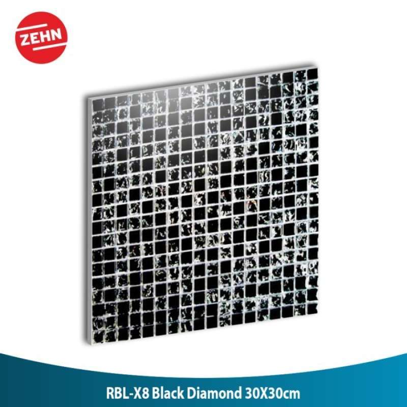 Promo Zehn Glass Mosaic Rbl-X8 Black Diamond 30X30Cm Diskon 23% di ...