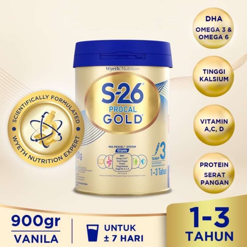 Jual susu formula S26 Procal Gold tahap 3 900g susu formula bayi di ...