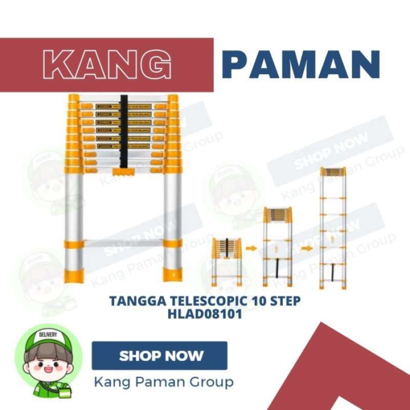 Promo TANGGA TELESCOPIC 10 STEP INGCO HLAD08101 TANGGA LIPAT ANGKUT ...