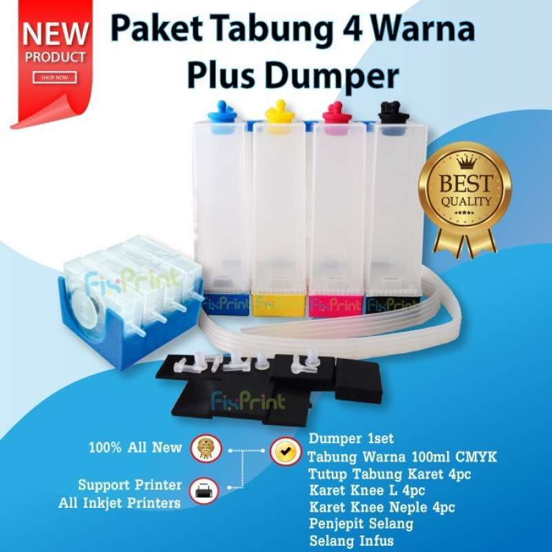 Jual Tabung Infus Modif 4 Warna 100Ml + Damper Modif Printer Infus di ...