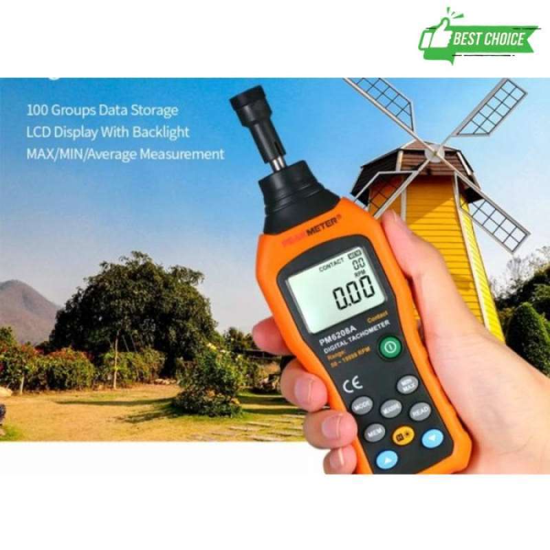 Promo TACHOMETER DATA LOGGER PEAKMETER PM6208A RPM TACHO TESTER MS6208A ...