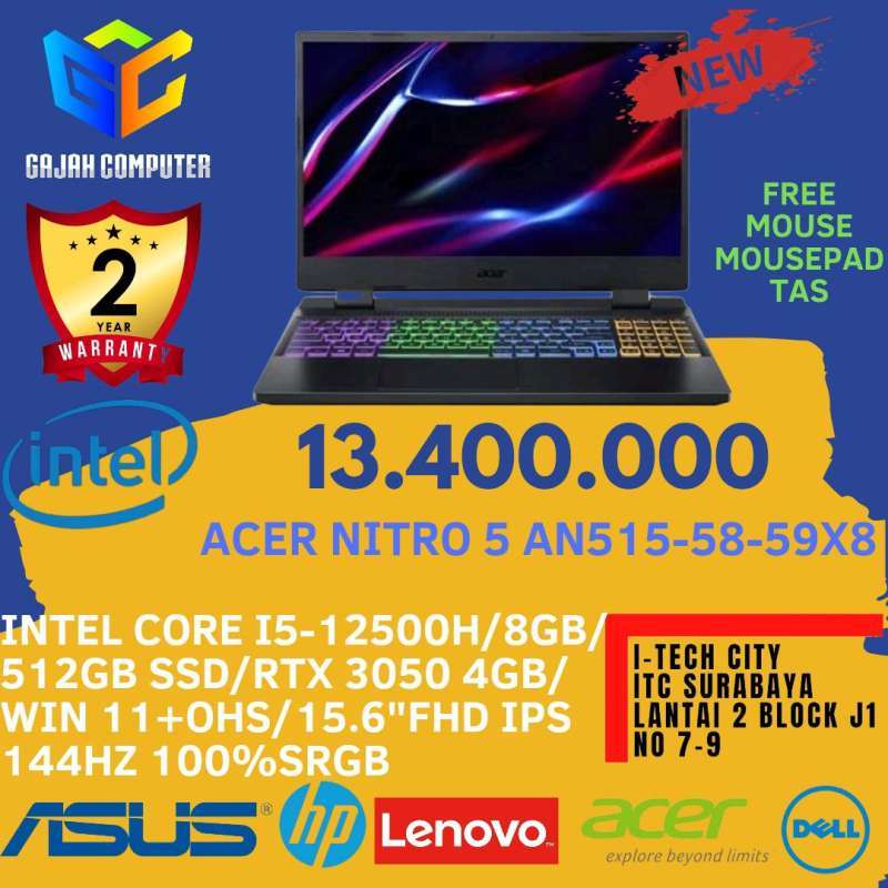 Jual ACER NITRO 5 AN515-58-59X8 di Seller gajah_computer - Kapasan ...