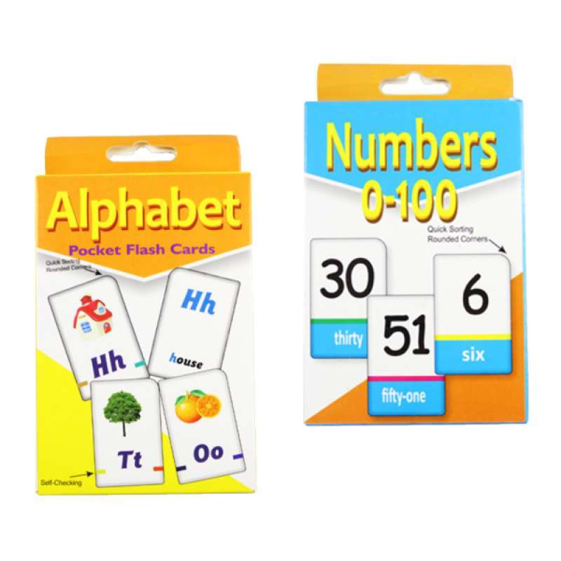 Promo 2 Set English Flash Cards Number Alphabet Kindergarten Toddlers ...
