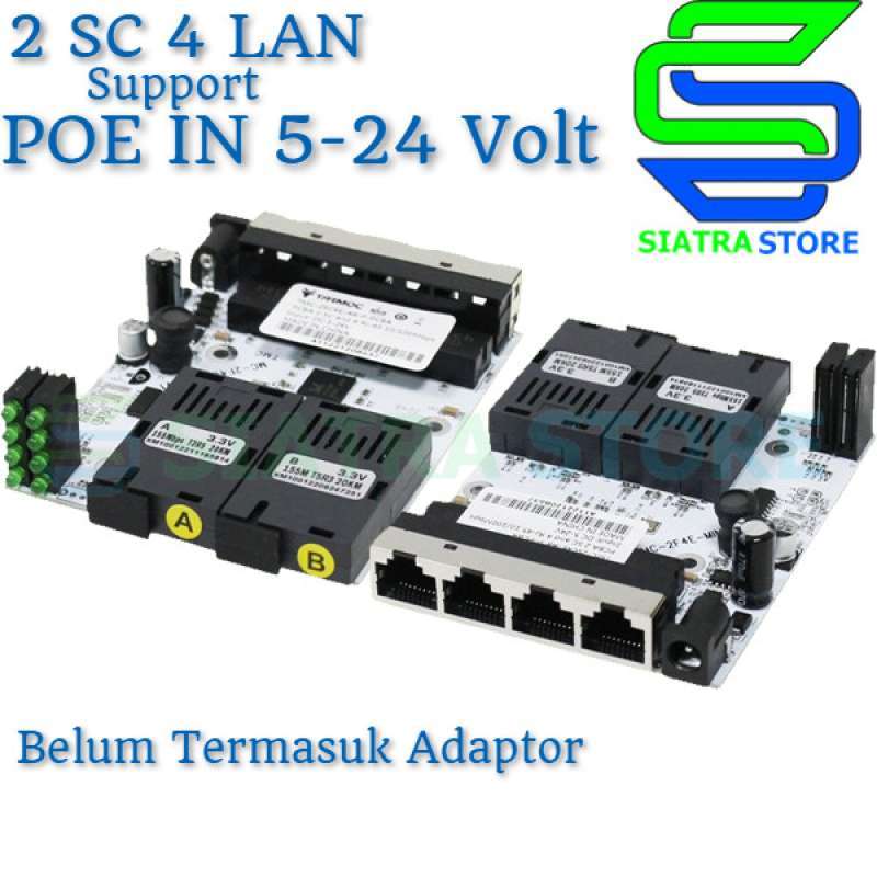 Promo Media Converter 2 Port FO 4 Port LAN / 2 FO 4 LAN / 2 SC 4 Rj45 ...