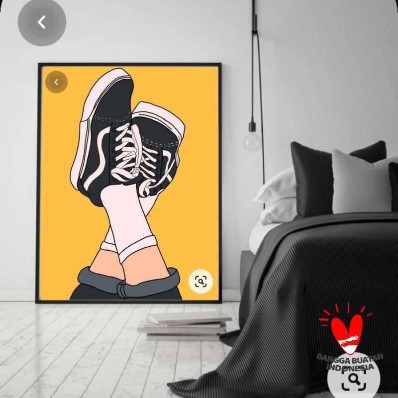 Jual lukisan sepatu kesayangan - 120x150 + Frame di Seller dylan art ...