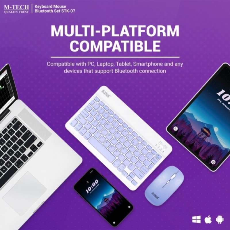 Jual M-tech Stk07 Keyboard Mouse Combo Bluetooth Stk-07 Wireless ...