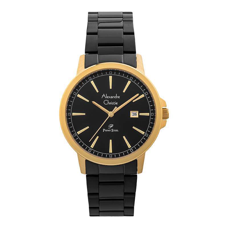 Jual Alexandre Christie Primo Steel Ac 1014 Md Beggr Men Black Dial Black Stainless Steel Strap