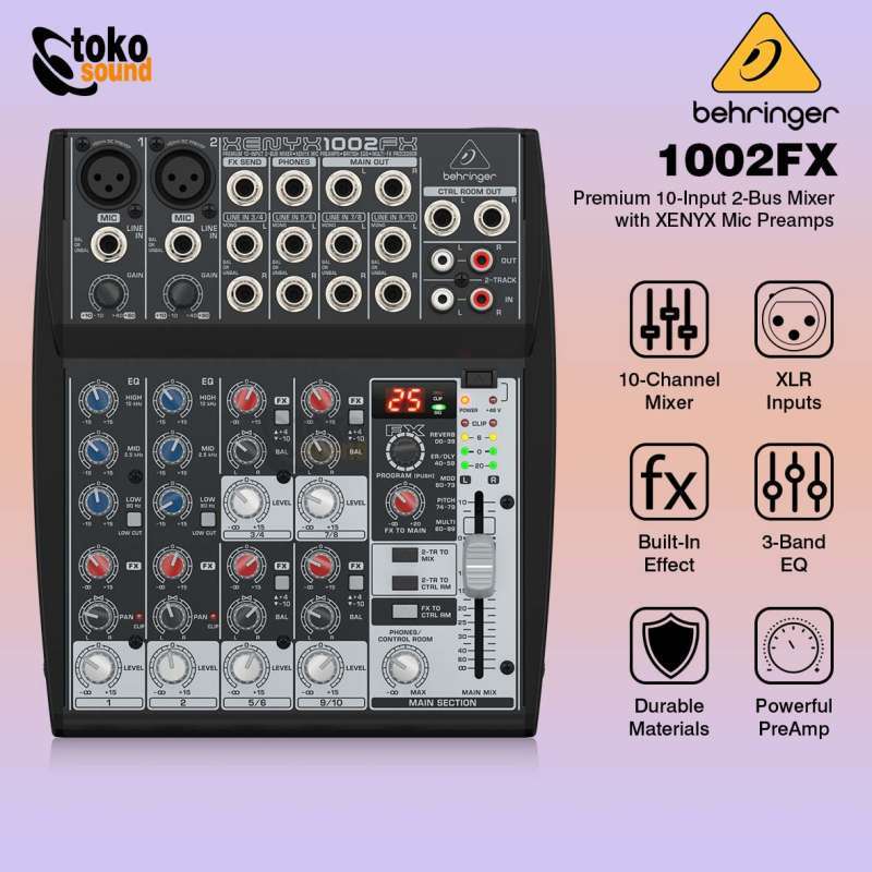 Jual Behringer Xenyx 1002fx 1002 Fx Mixer 10 Input With Multi Fx Di ...