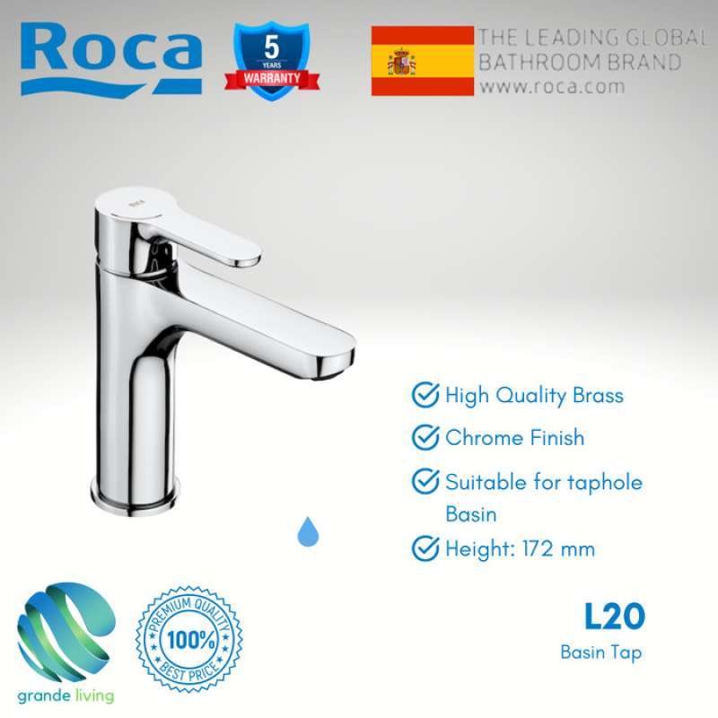 Promo ROCA L20 Kran Wastafel Dingin Keran Washtafel Premium Diskon 5% ...