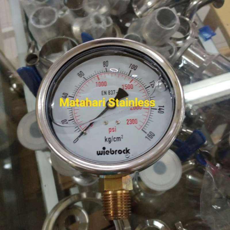 Promo Pressure Gauge Manometer Stainless 4 inchi 160 Bar 2300 Psi ...