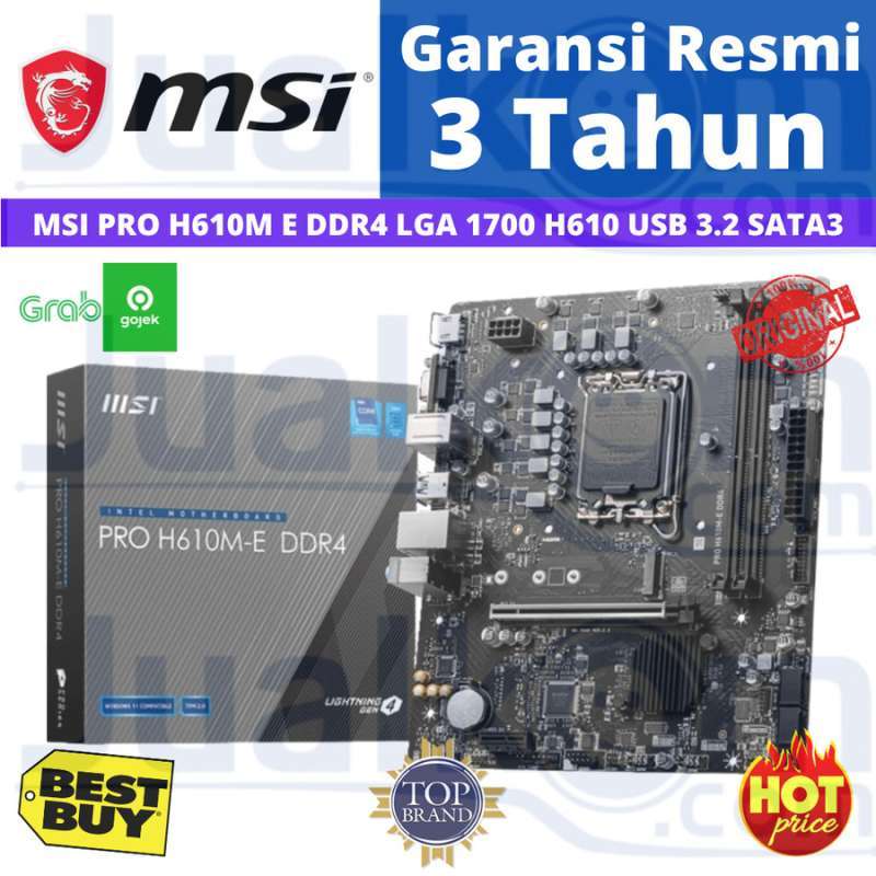 Jual MSI PRO H610M E DDR4 LGA 1700 H610 USB 3.2 SATA3 di Seller Jualkom - Kota Jakarta Pusat ...
