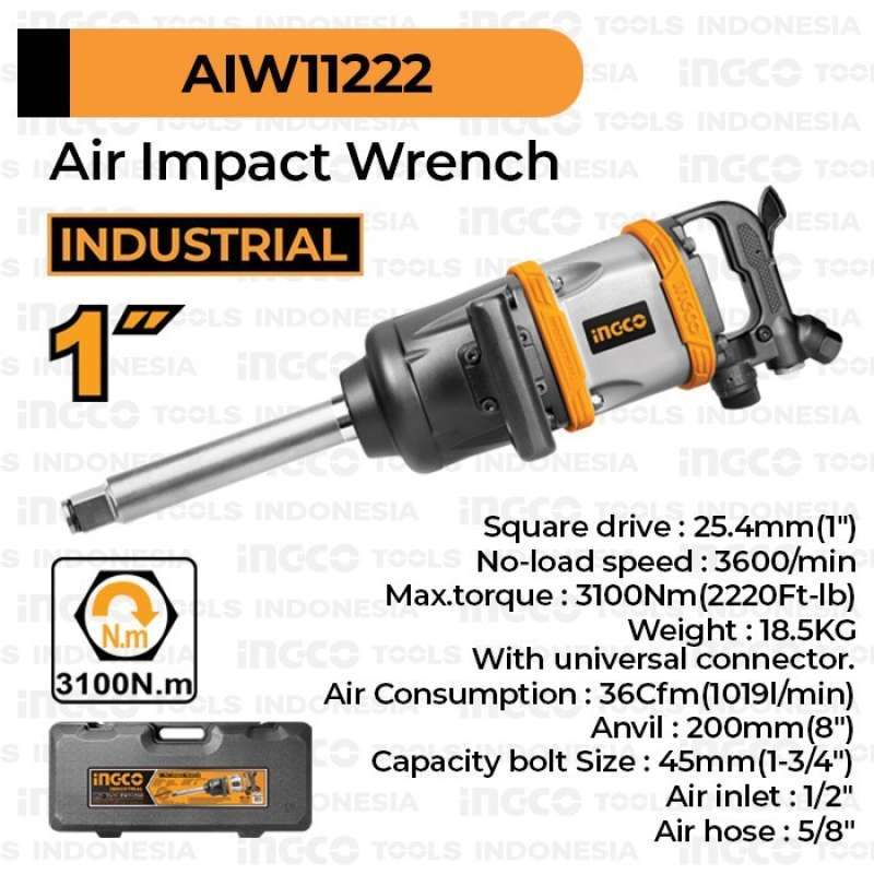 Jual Air Impact Wrench 1 Inch INGCO AIW11222 Mesin Pembuka Baut Roda ...