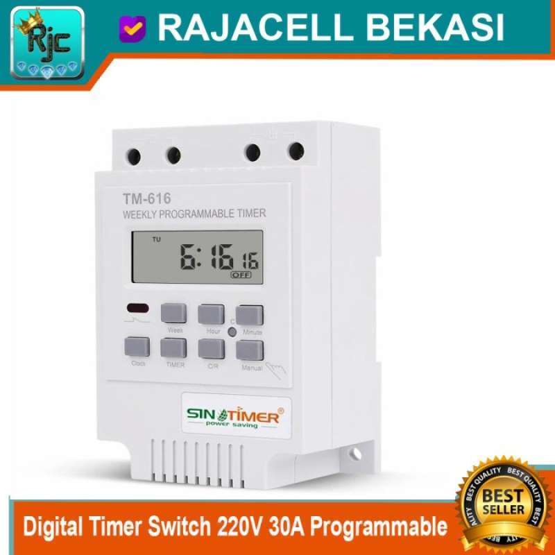 Jual Digital Timer Switch 220v 30a Programmable Saklar 28waktu Mcb Din ...
