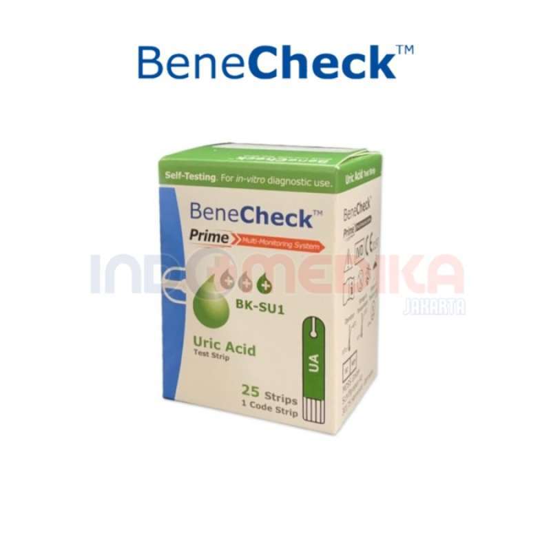 Jual Strip Benecheck Prime Test Asam Urat - Uric Acid @25 Pcs Bene ...