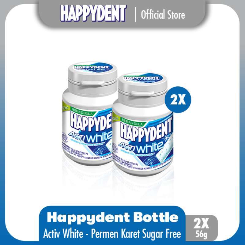 Jual Happydent Acti White Sugar Free 112g - Permen Karet Mint Bebas ...
