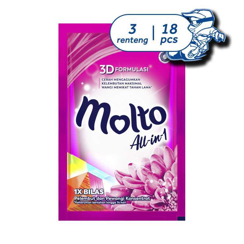 Jual Molto All in 1 PINK [20 mL x 18 pcs | 3 Renteng] Pewangi Pelembut ...