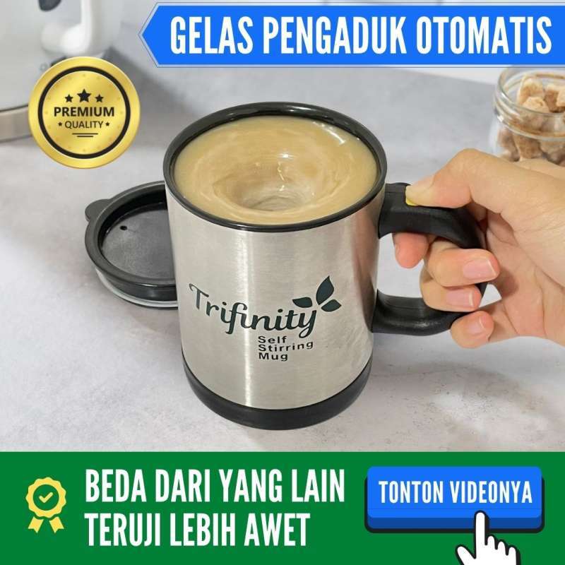 Jual Trifinity Gelas Pengaduk Otomatis Kopi Self Stirring Mug Coffee ...