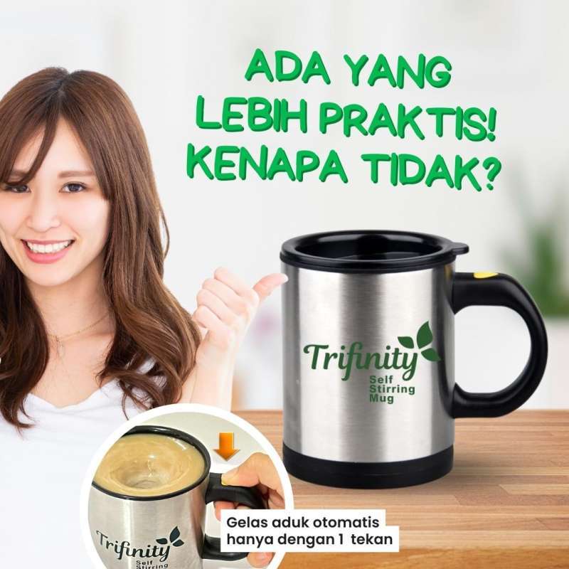 Jual Trifinity Gelas Pengaduk Otomatis Kopi Self Stirring Mug Coffee ...