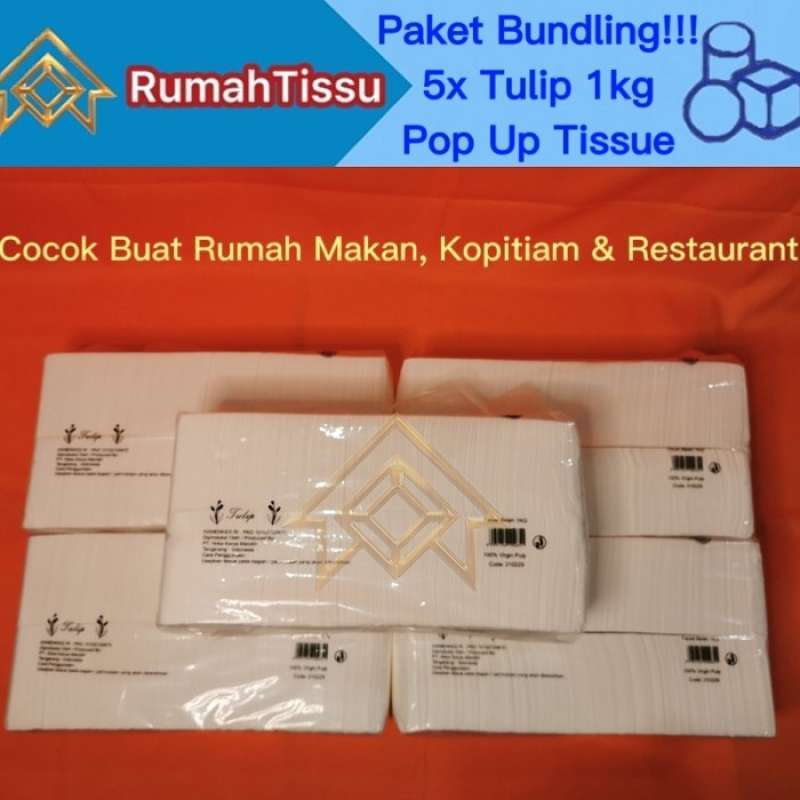 Promo [Paket Bundling 5 Pack]Tisu Pop Up Tulip 1kg 2ply Restaurant ...