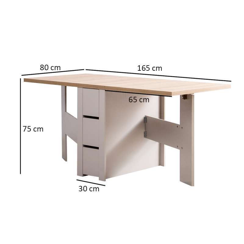 Jual Dekoruma Yver Meja Makan Minimalis Kayu Lipat Multifungsi ...