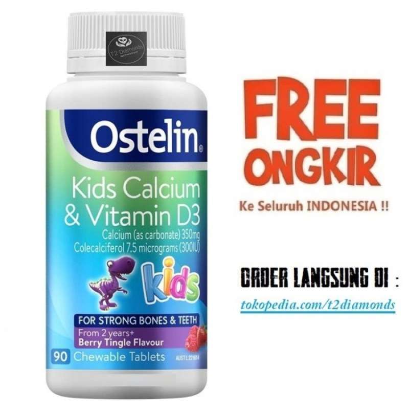 Jual Ostelin Kids Calcium Vitamin D3 90 Chewable Tablet Kalsium Vit D ...