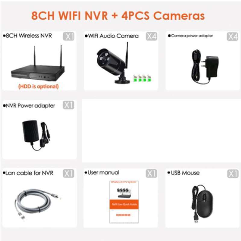 Jual NVR KIT 4CH Wireless Paket IP Camera CCTV Tanpa Kabel 4 Channel ...