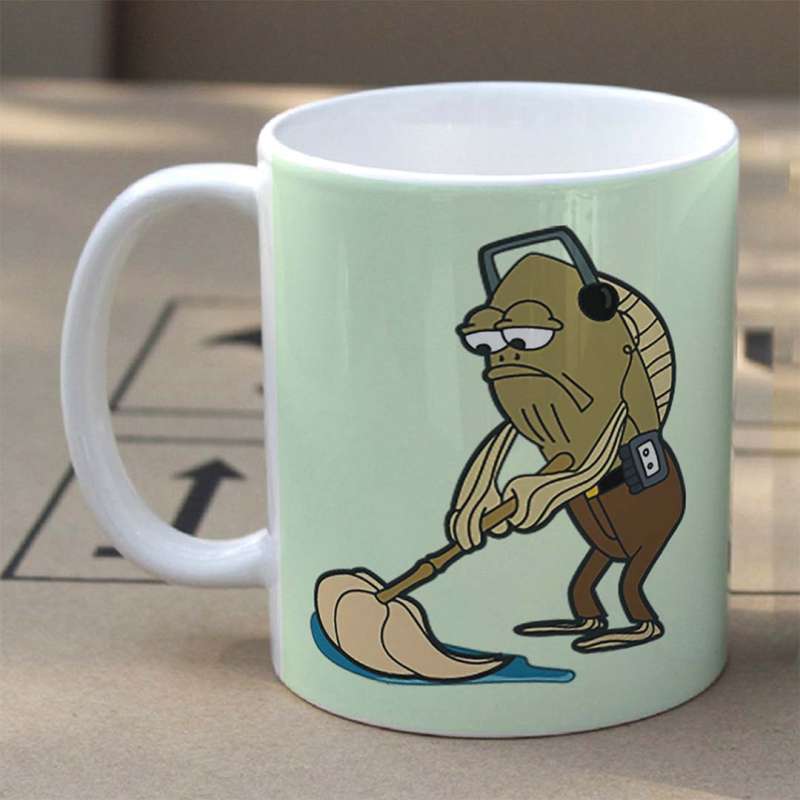 Jual Mug Karakter Squarepants Meme Fred The Fish Mopping di Seller ...