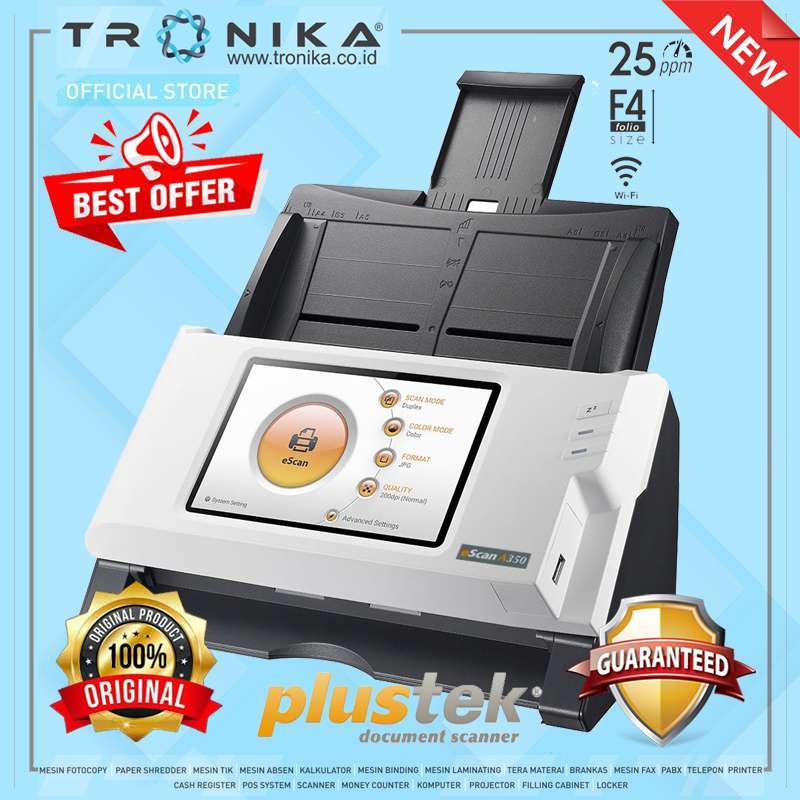 Jual SCANNER DOKUMEN PLUSTEK eScan A350 Automatic Document Feeder (ADF), Wireless di Seller ...