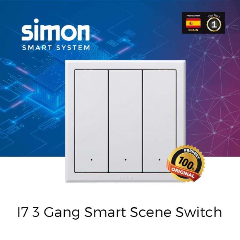 Jual Simon I7 Series 3 Gang Smart Scene Switch - Grey Di Seller ...
