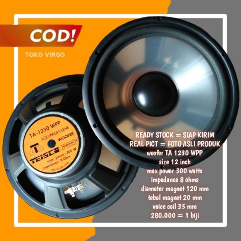 Promo Spiker Woofer 12 Inch I Speaker Wufer Teisco Wofer 12 I TA 1230 ...