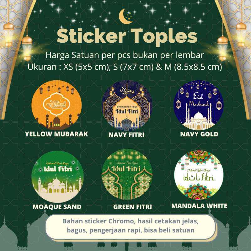 Jual Sticker Lebaran Stiker Toples Bulat untuk Box Hampers Idul Fitri ...