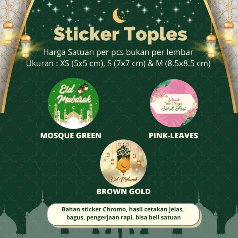 Jual Sticker Lebaran Stiker Toples Bulat untuk Box Hampers Idul Fitri ...