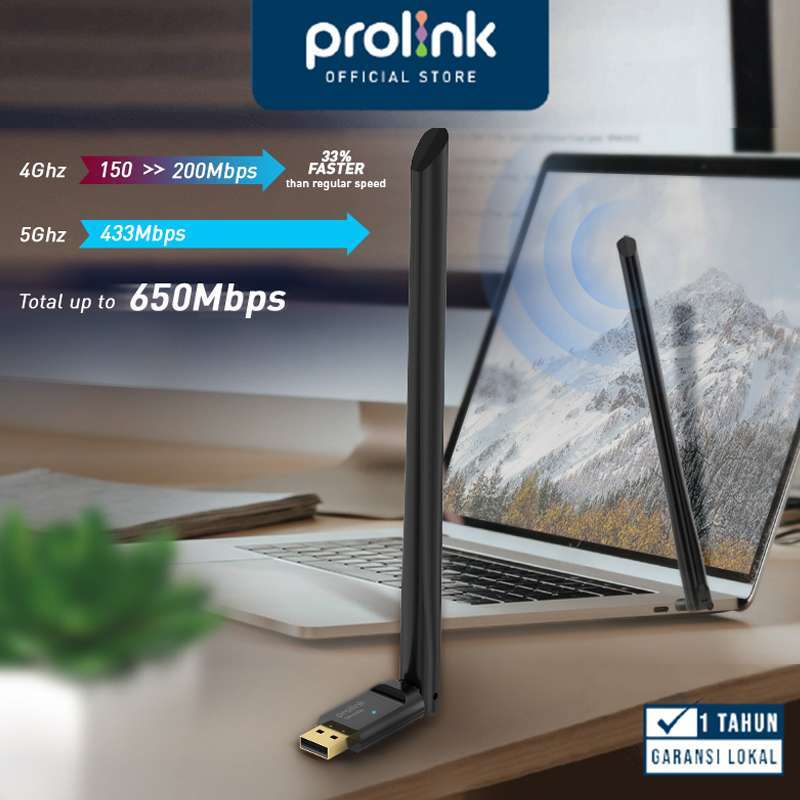 Jual Prolink Wireless Usb Adapter Ac650 Dual Band 6dbi Antenna Dh5103u Di Seller Prolink ...