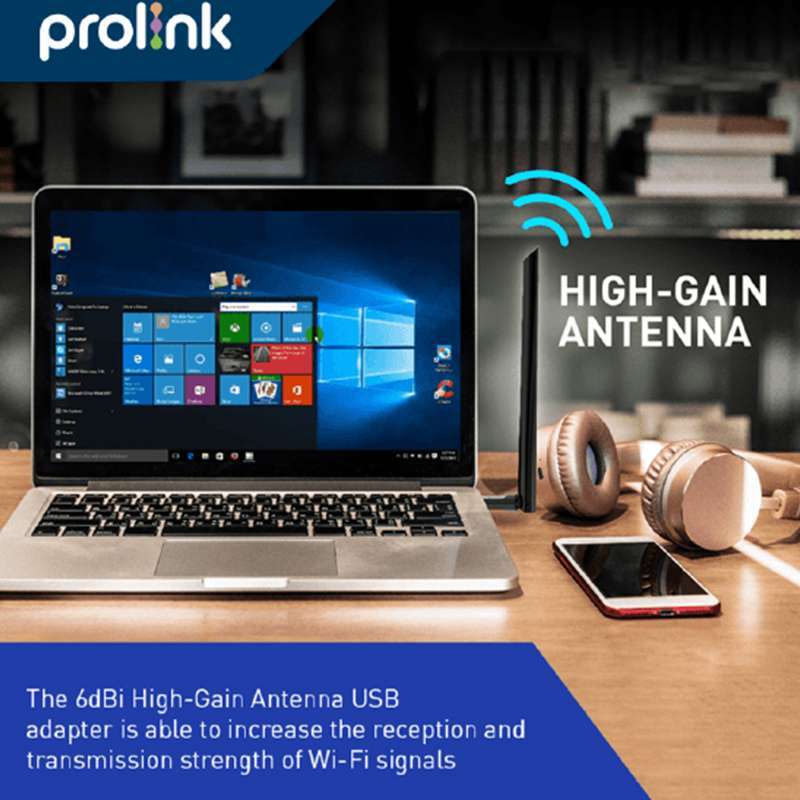 Jual Prolink Wireless Usb Adapter Ac650 Dual Band 6dbi Antenna Dh5103u Di Seller Prolink ...