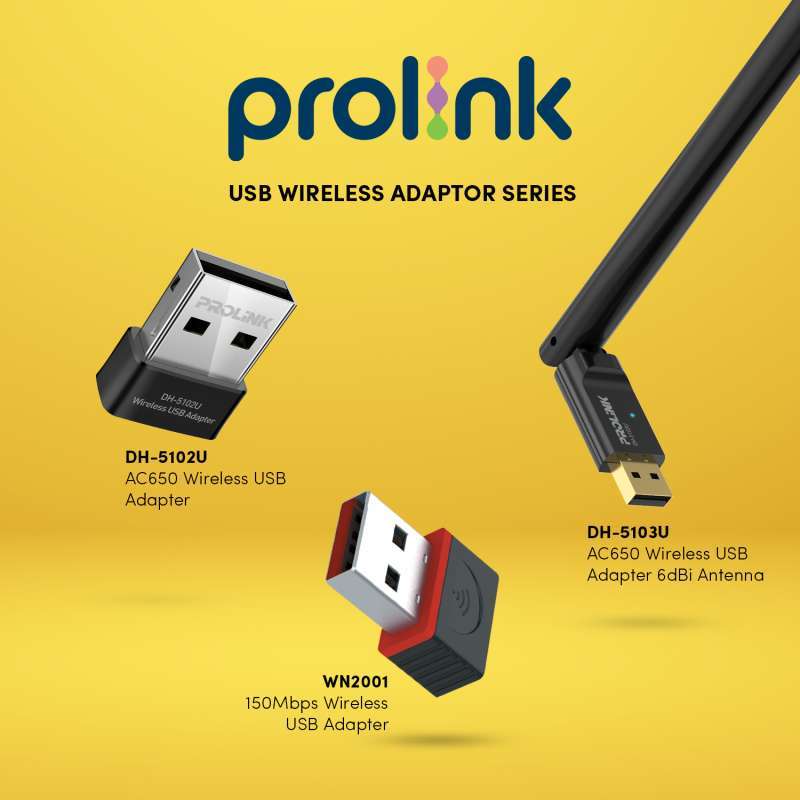 Jual Prolink Wireless Usb Adapter Ac650 Dual Band 6dbi Antenna Dh5103u Di Seller Prolink ...