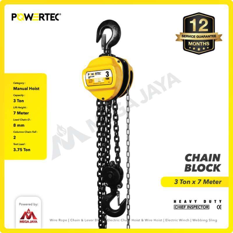 Jual Chain Block / Takel 3 Ton X 7 Meter Powertec Di Seller Vexana Jaya ...