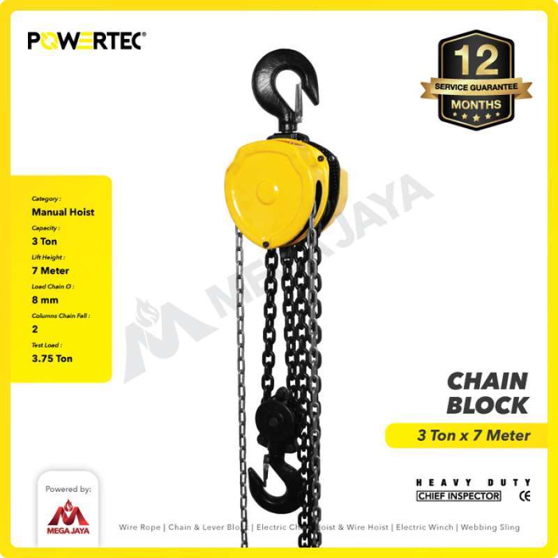 Jual Chain Block / Takel 3 Ton X 7 Meter Powertec Di Seller Vexana Jaya ...