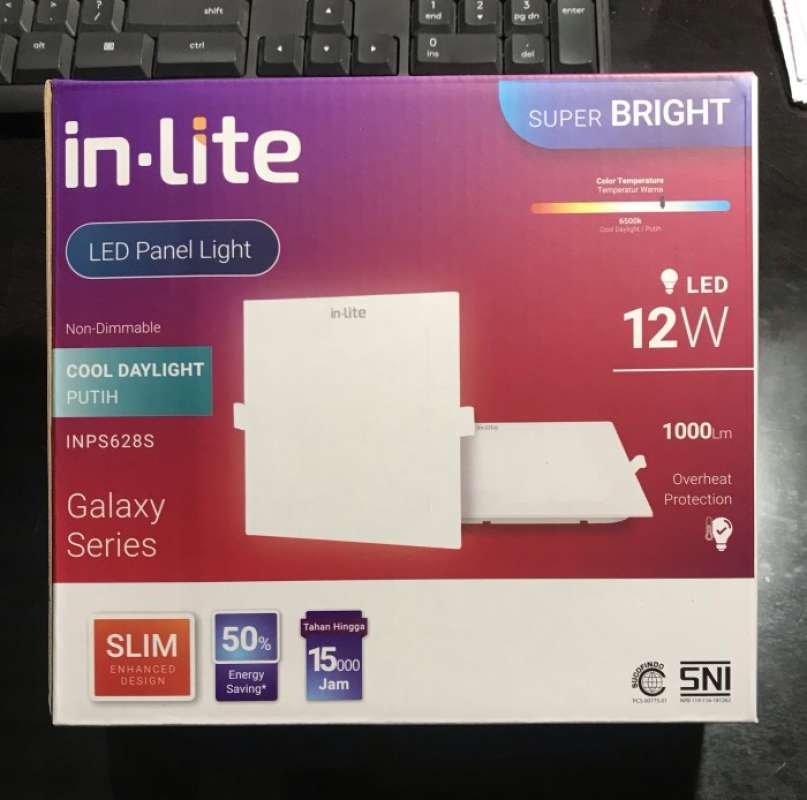 Promo Lampu Downlight Led Panel 12 Watt In-Lite Inbow Kotak INP-628S ...