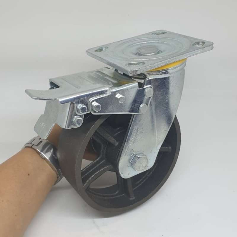 Jual Roda Besi Heavy Duty Vintech Germany 6 Inch (150 × 50 Mm) Rem Di ...