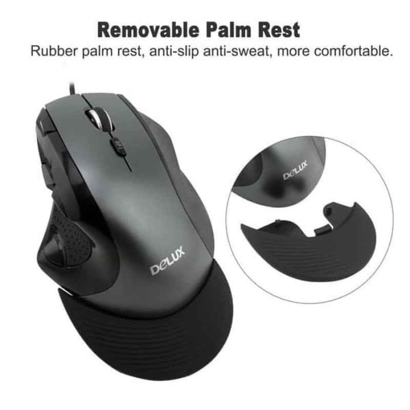 Jual Delux M910 - Wired Ergonomic Vertical Gaming Mouse 1600 Dpi 9 ...